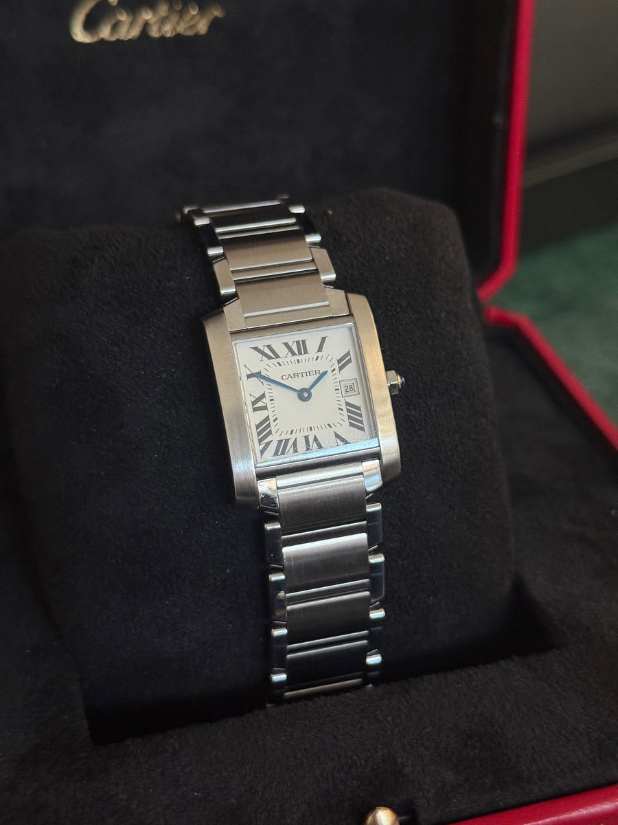 Cartier Tank Francais Medium 2465 Quartz Boxed Stainless Steel ...
